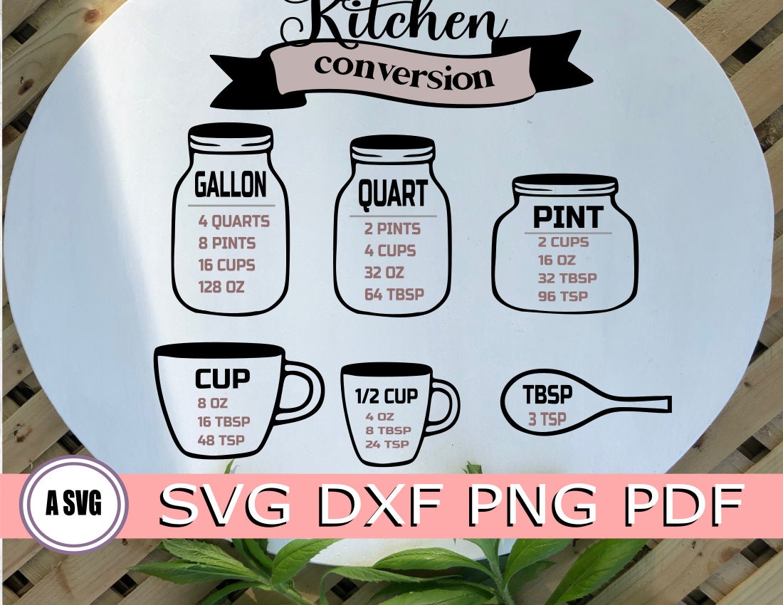 Kitchen Svg Kitchen Conversion Svg Kitchen Conversion Chart - Etsy