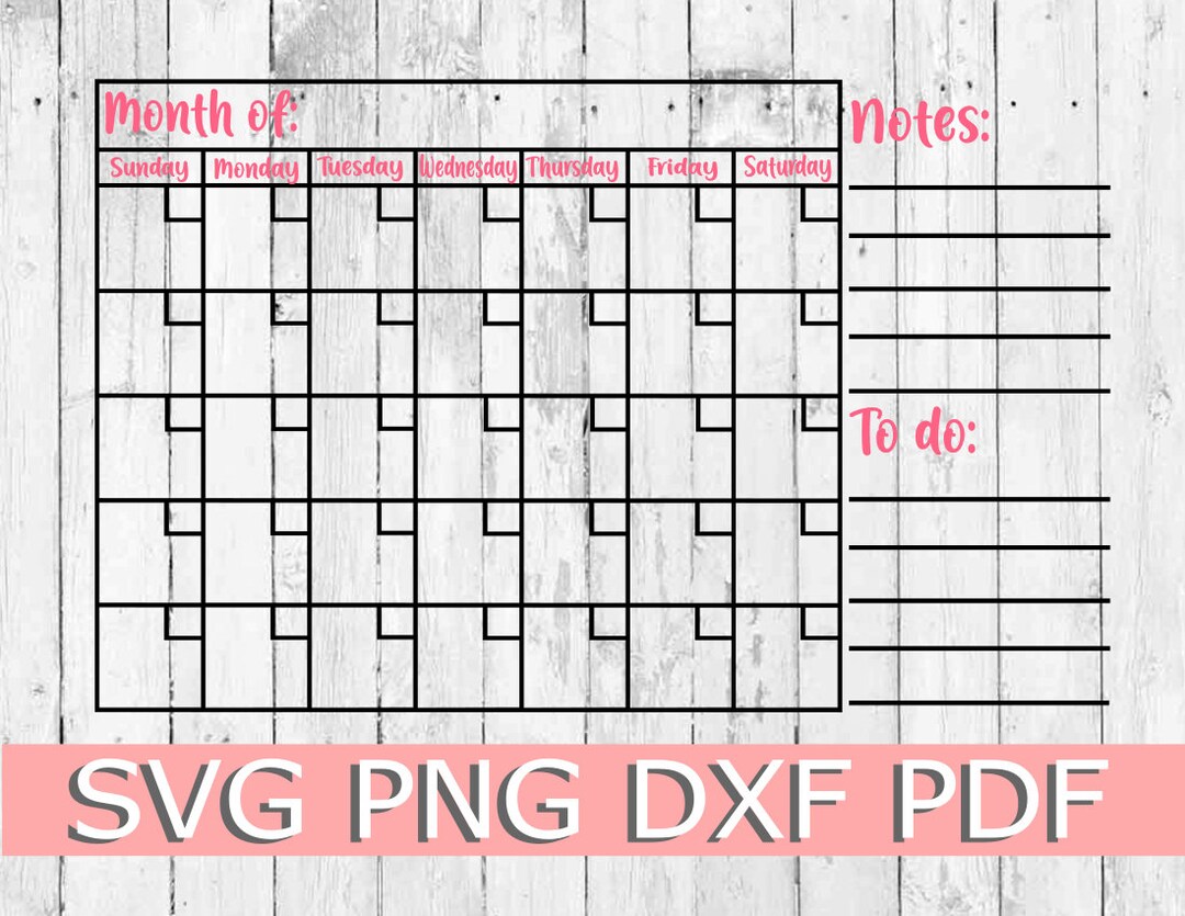 Calendar SVG PNG DXF Pdf - Etsy