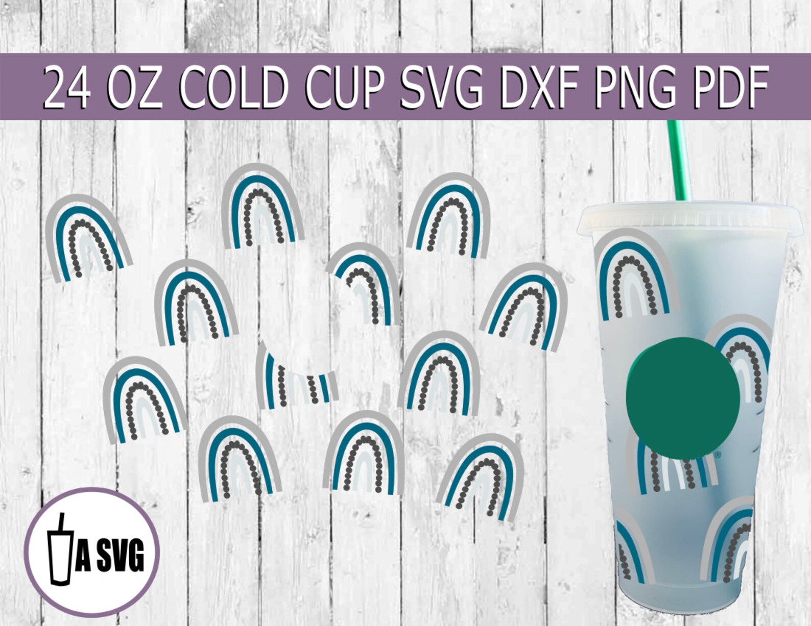 Rainbow SVG 24oz Cold Cup SVG Cup Wrap SVG - Etsy Singapore