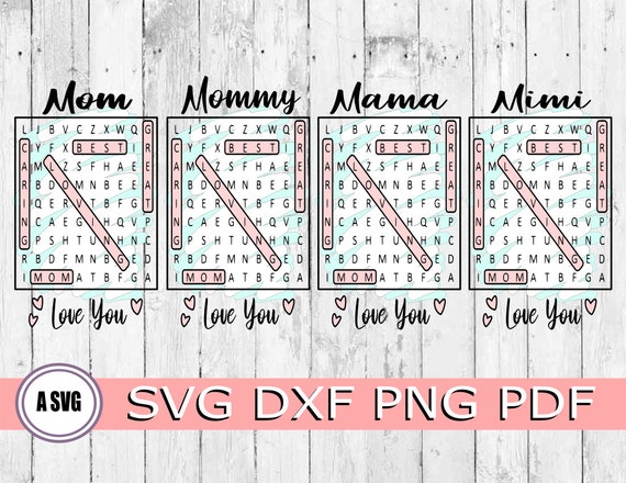 Mothers Day Svg Word Find Svg Mother Svg Mama SVG Mama SVG | Etsy