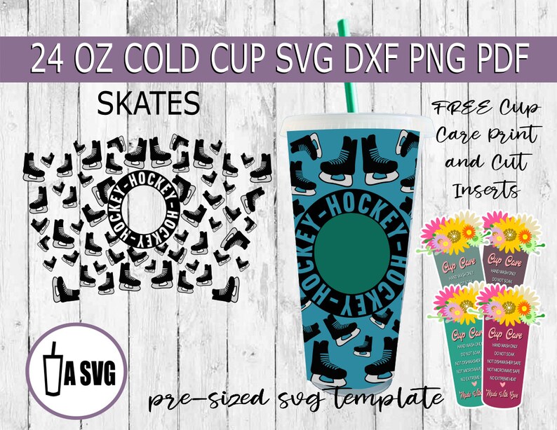 Hockey SVG 24oz Cold Cup SVG Cup Wrap SVG | Etsy