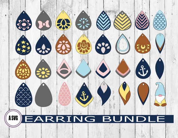 Earrings SVG Leather Earring SVG Earring SVG Bundle Earring - Etsy