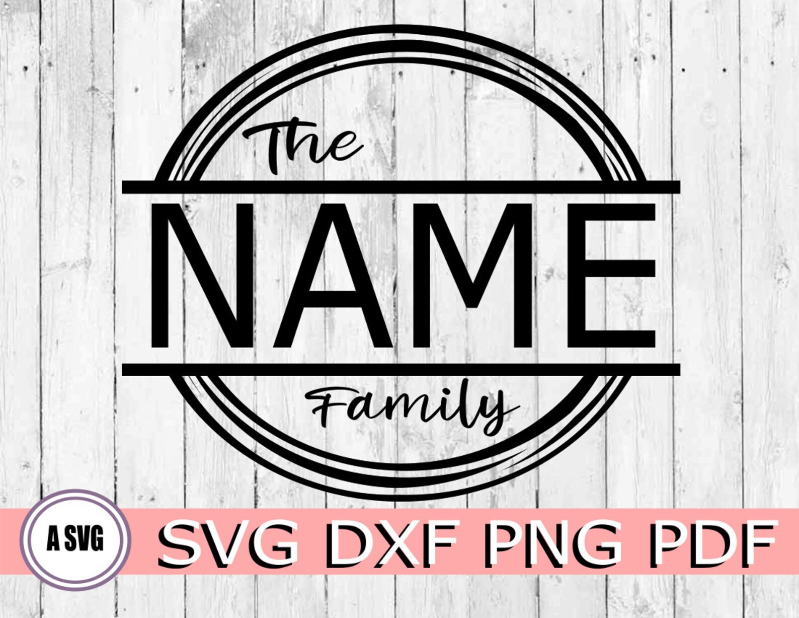 Split Monogram Svg, Round Split Mongram Svg, Family Name Svg, Split ...