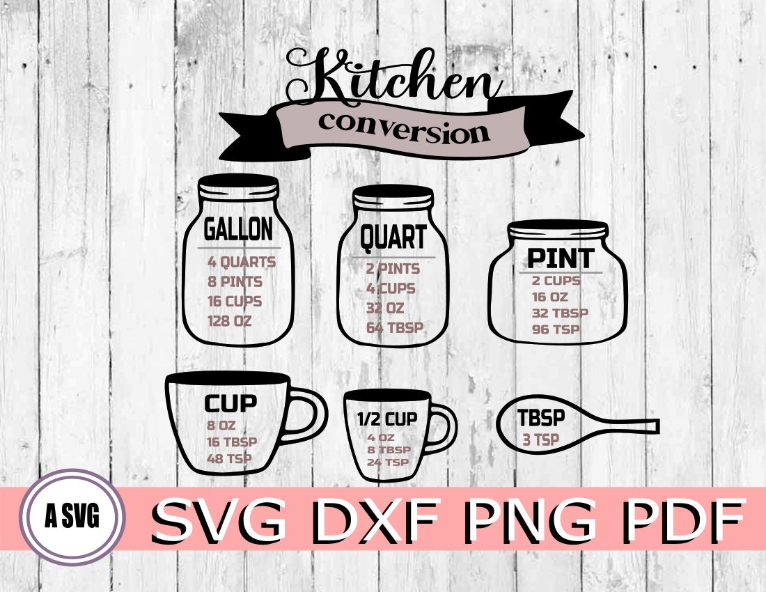 Kitchen Svg Kitchen Conversion Svg Kitchen Conversion Chart - Etsy