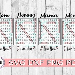 Mothers Day Svg, Word Find Svg, Mother Svg, Mama SVG, Mama SVG Files ...