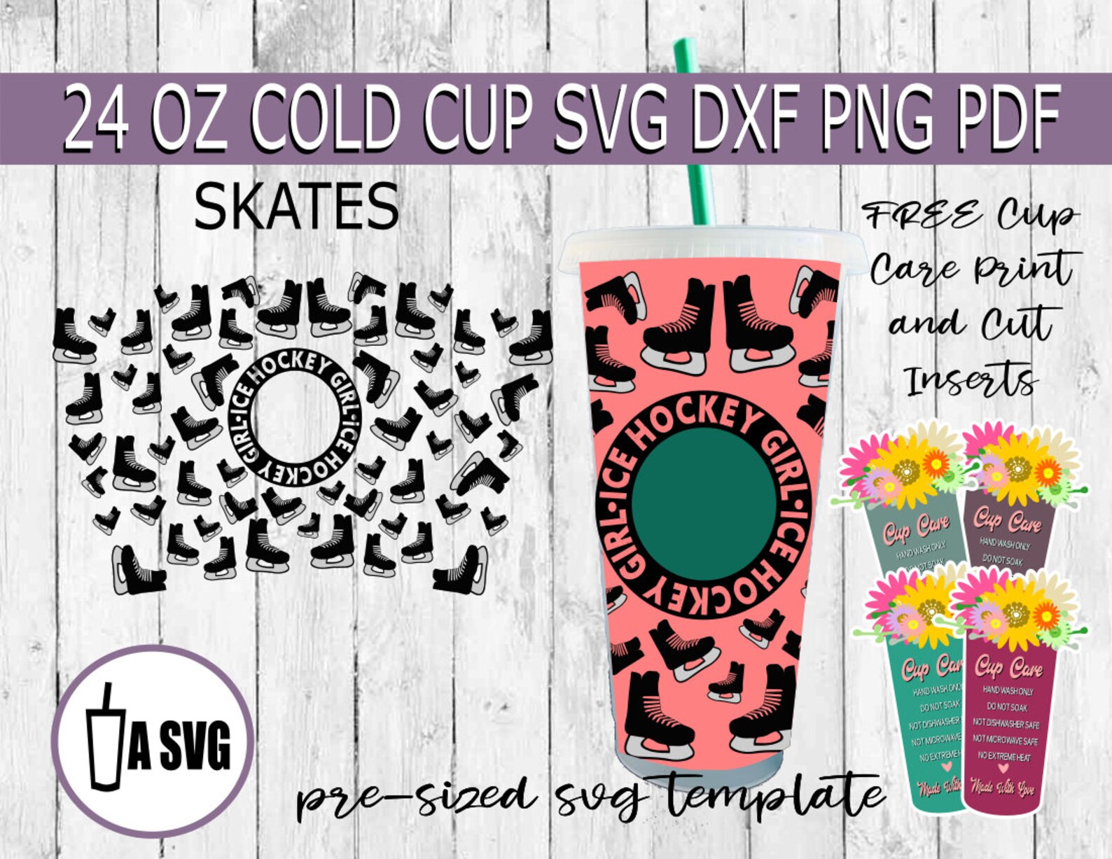 Hockey SVG 24oz Cold Cup SVG Cup Wrap SVG Hockey Skate Svg - Etsy Canada