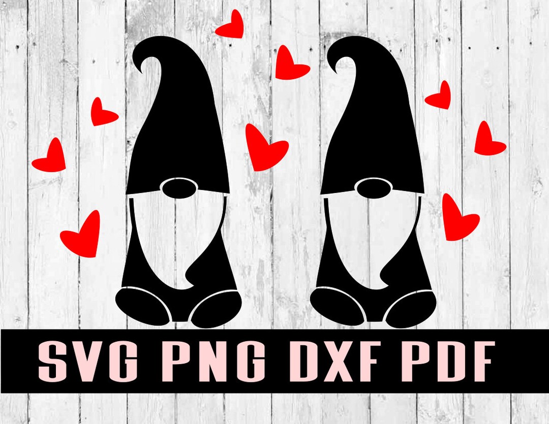 Valentine Gnome SVG, Gnome SVG Png Dxf Pdf - Etsy