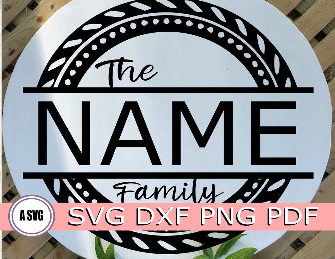 Split Monogram Svg, Round Split Mongram Svg, Family Name Svg, Split ...