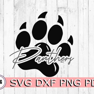 Sports Clipart: Black Script "panthers" Team Name Cutout of Silhouette ...