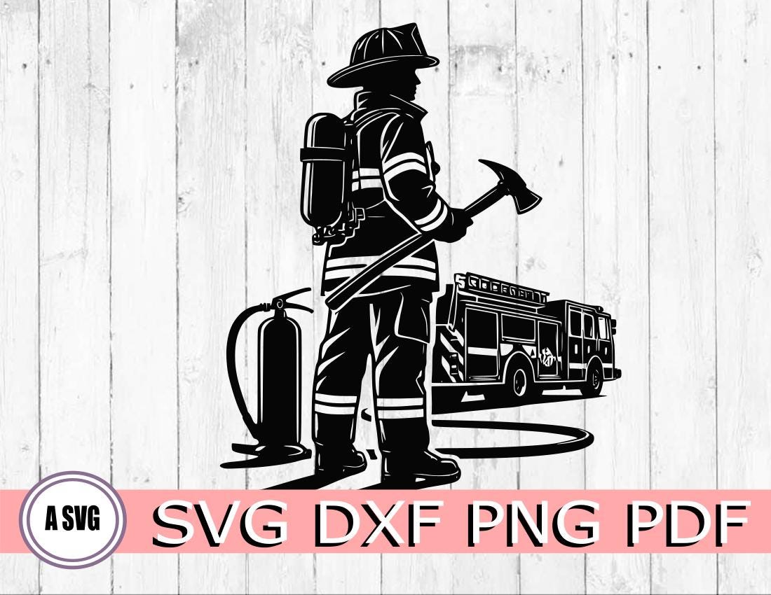Firefighter Svg, Fire Truck Svg, Firefighter - Etsy