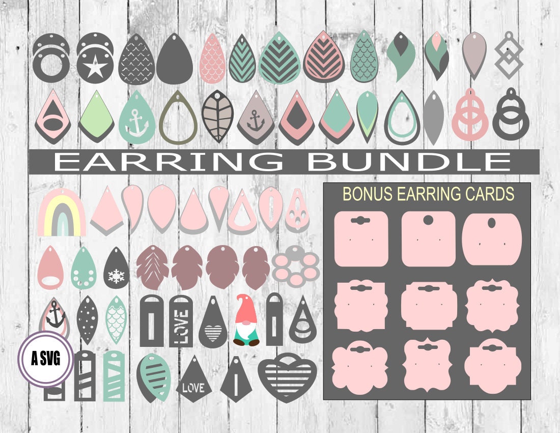 Earring SVG Leather Earring SVG Earring SVG Bundle Earring - Etsy
