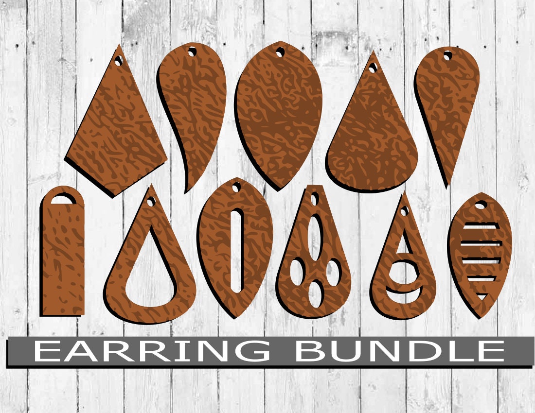 Earring SVG Bundle SVG DXF Pdf Earring Cut File - Etsy