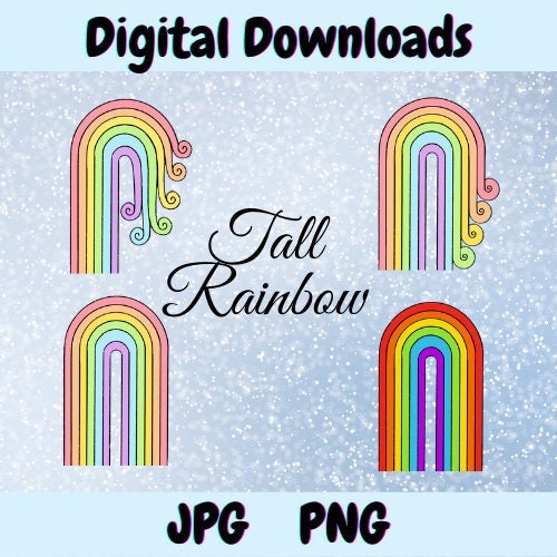 Tall High Pastel Rainbow JPEG ,colorful Rainbow, Kids,birthday, Cake ...