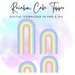 Tall High Pastel Rainbow Cake Topper,colorful Rainbow, Kids,birthday ...