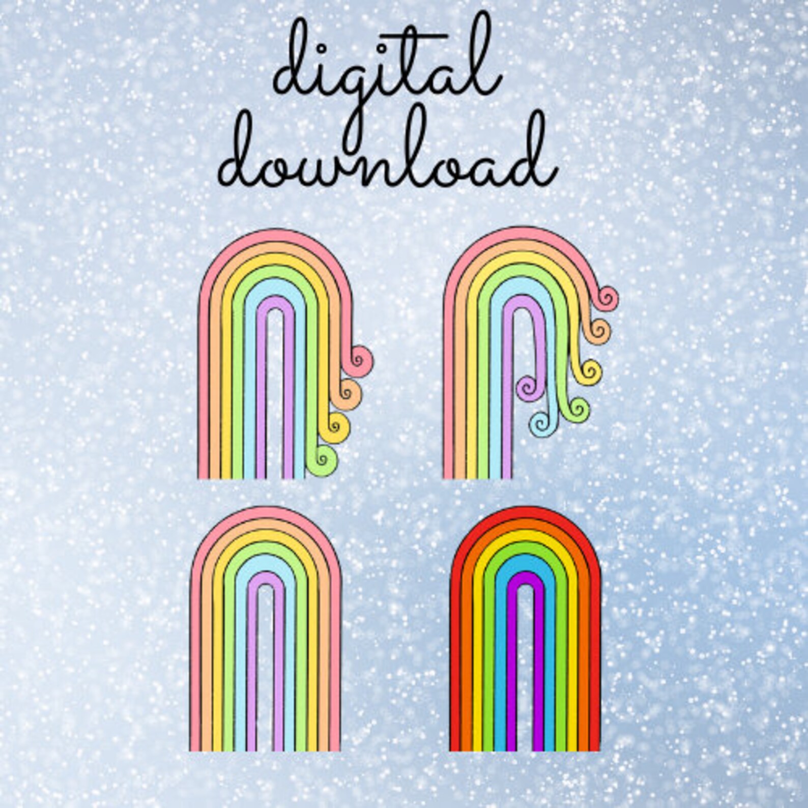 Tall High Pastel Rainbow JPEG ,colorful Rainbow, Kids,birthday, Cake ...
