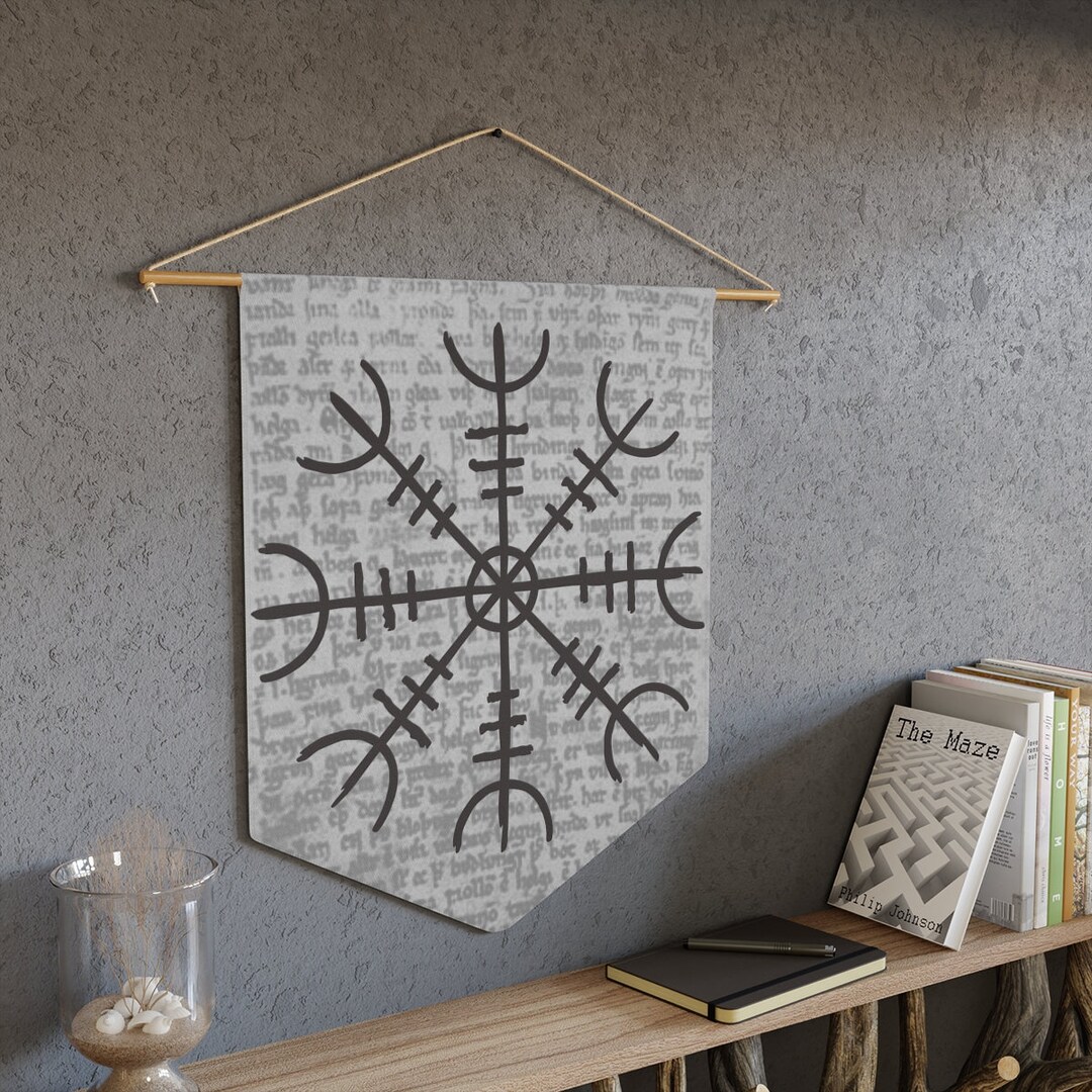 Helm of Awe Codex Regius Wall Hanging, Pennant With Wooden Dowel, Sigil ...