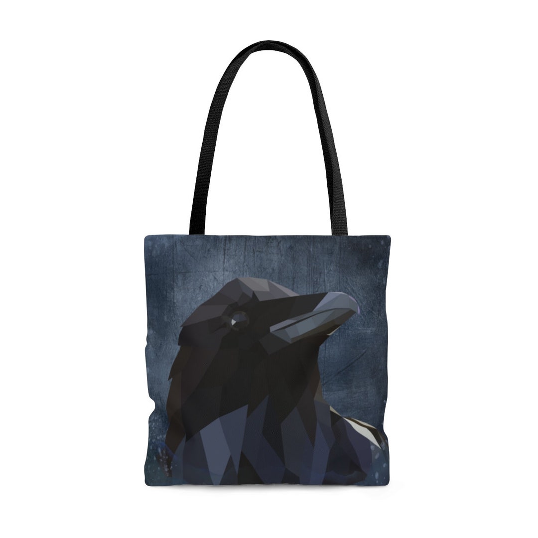Raven Tote, Blue and Black Raven Tote Bag - Etsy