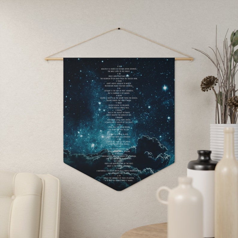 Old Norse Rune Poem Pennant Night Sky Wall Hanging With Rune - Etsy