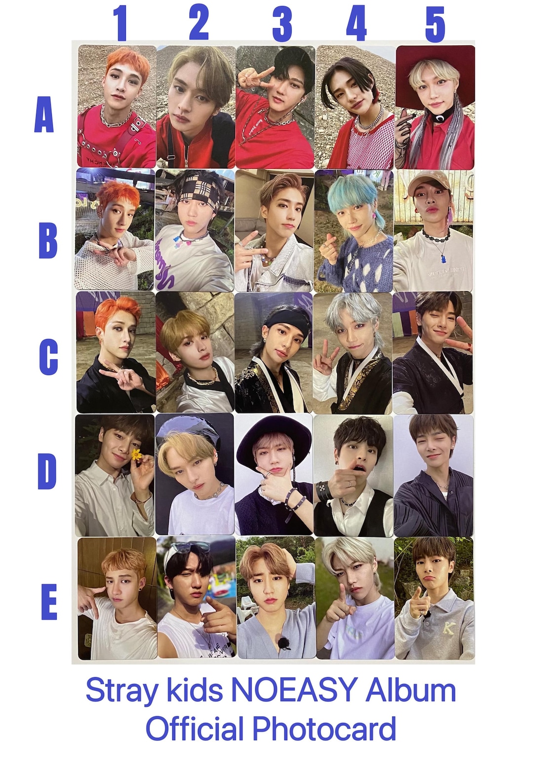 Stray Kids official Noeasy Album Photocard SKZ Felix Hyunjin Lee Know ...