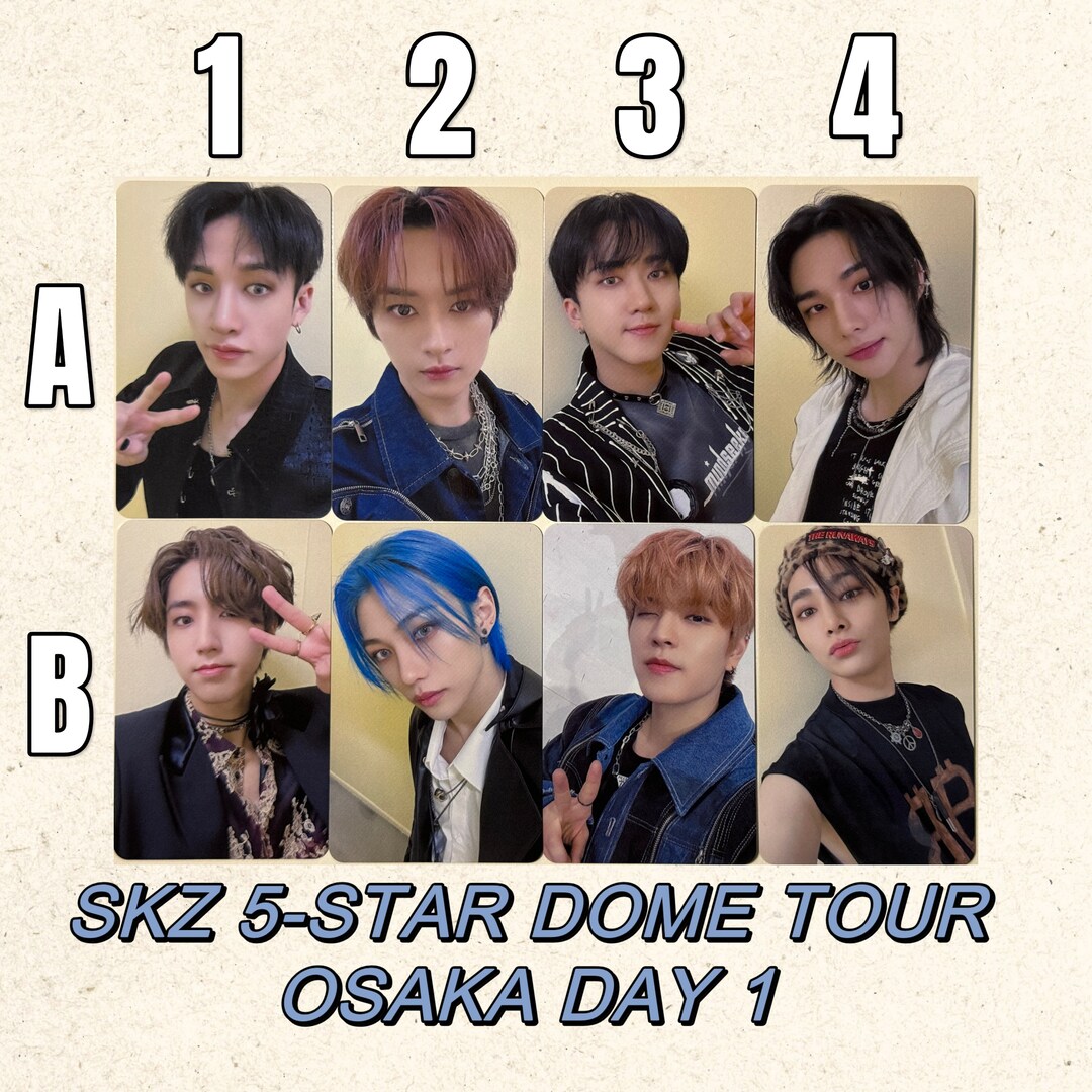 SKZ [OFFICIAL] Osaka Day 1 Dome Tour 5-star POB Photocard Stray Kids ...