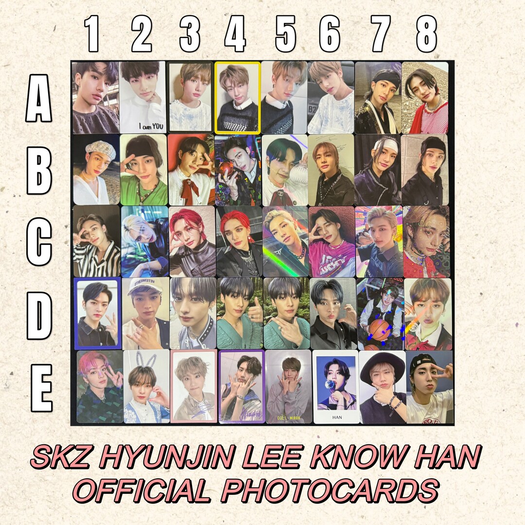 Stray Kids official Hyunjin Lee Know Han Photocard Maxident Yellow Wood ...