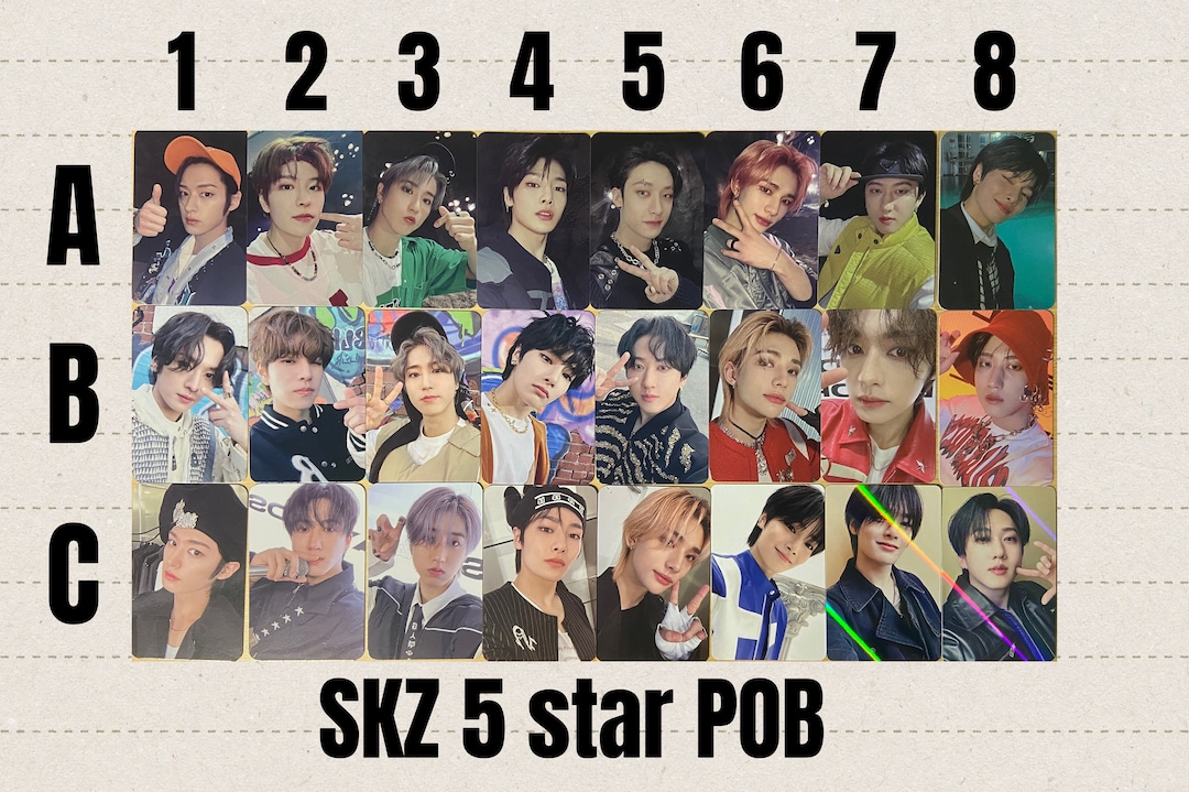 Stray Kids official 5 Stars Official Photocard SKZ Felix Hyunjin Lee Know Bang Chan Changbin ...