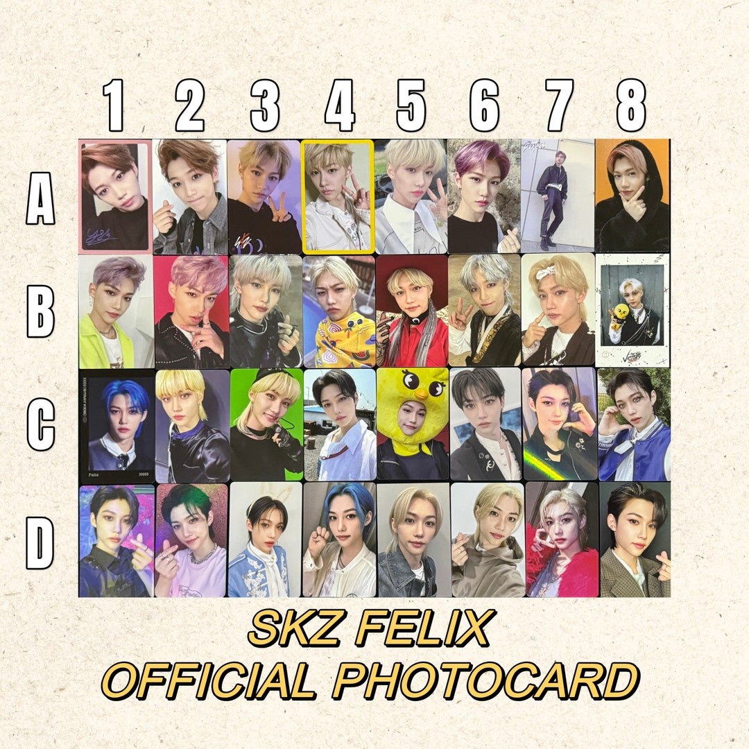 Stray Kids official Felix Photocard Maxident Yellow Wood Levanter Evel ...
