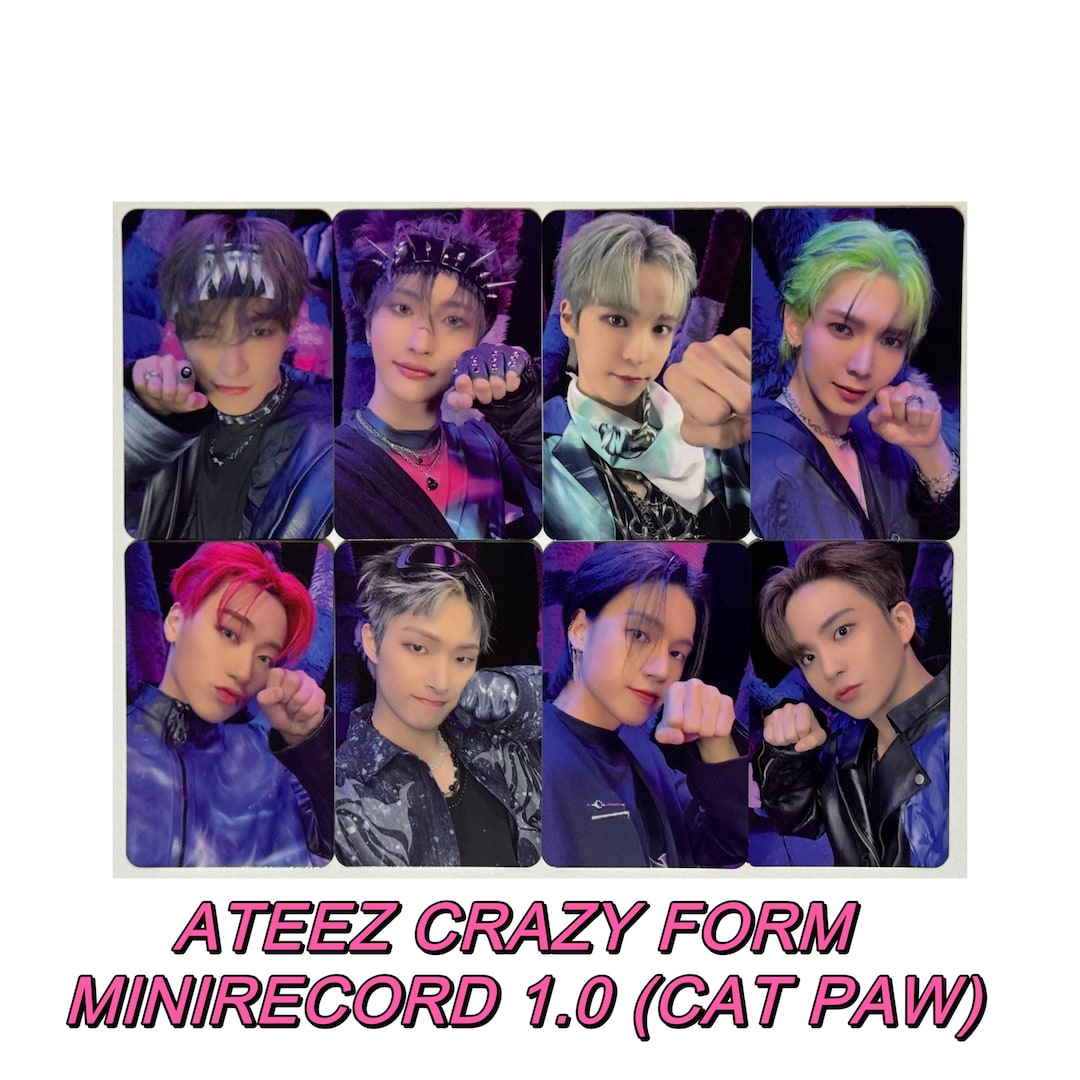 ATEEZ official Minirecord 1.0 Cat Paw Crazy Form Lucky Draw San ...
