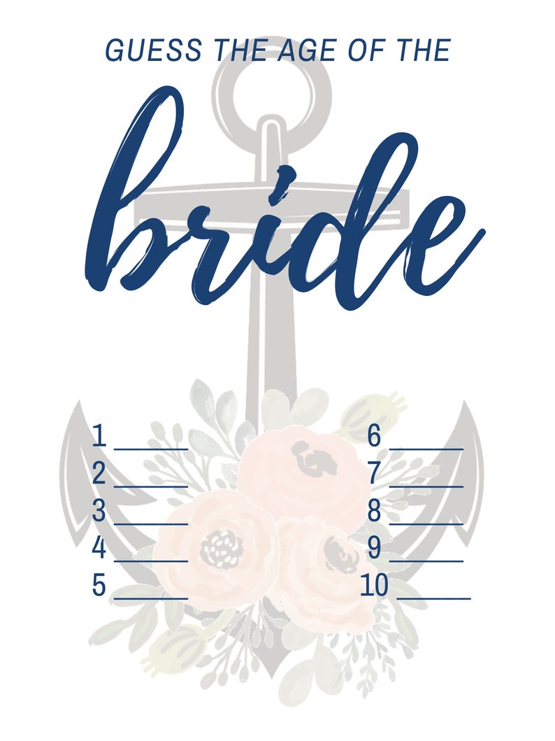 Anchored in Love - Personalized - Guess the Ages of the Bride and Groom ...