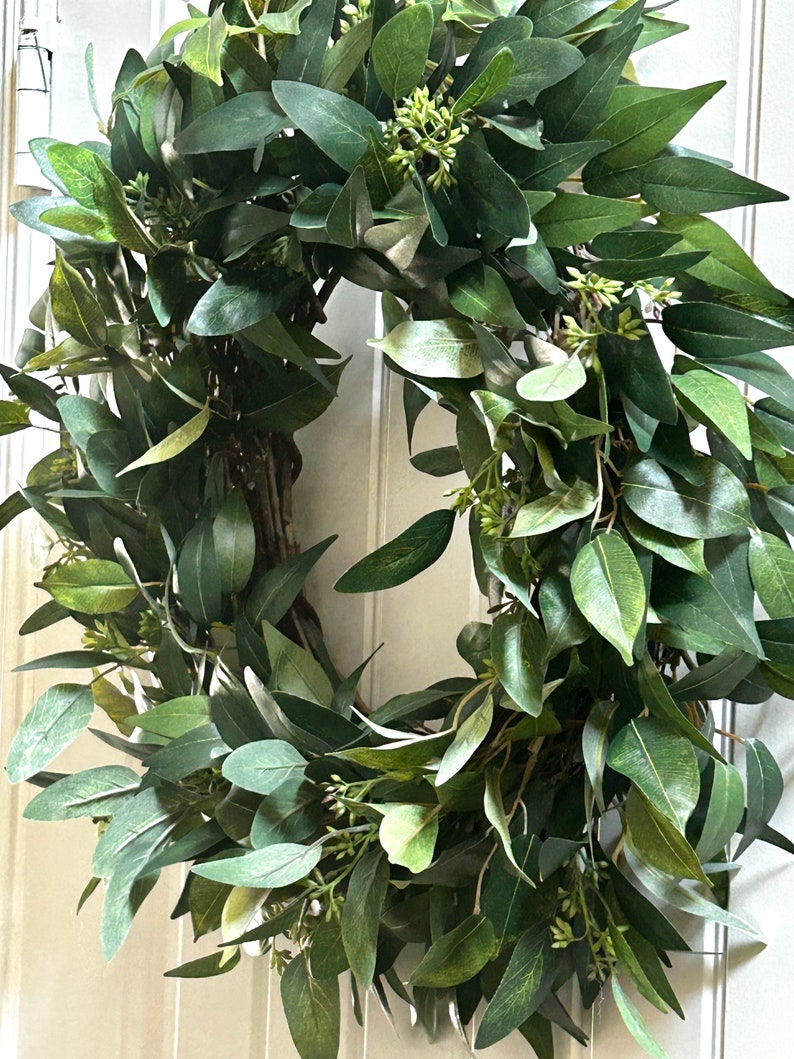Year Round Greenery Wreath for Front Door Modern Farmhouse - Etsy