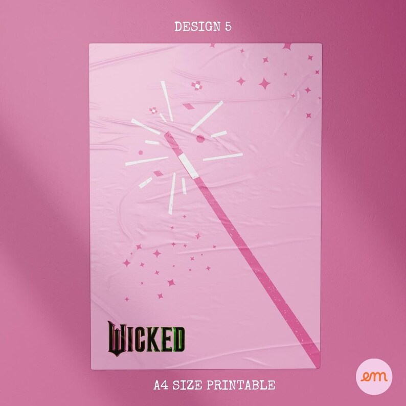 Wicked Movie Poster Set 3 - 5 Printable PDF Designs, Instant Download ...