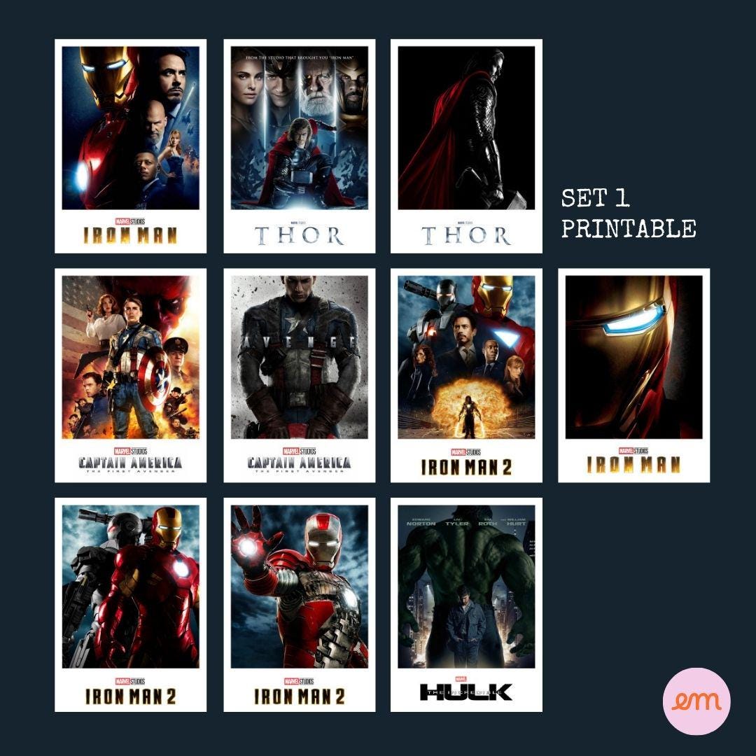 Marvel A4 Printable Poster Set 1 | Superhero Wall Art | Digital ...