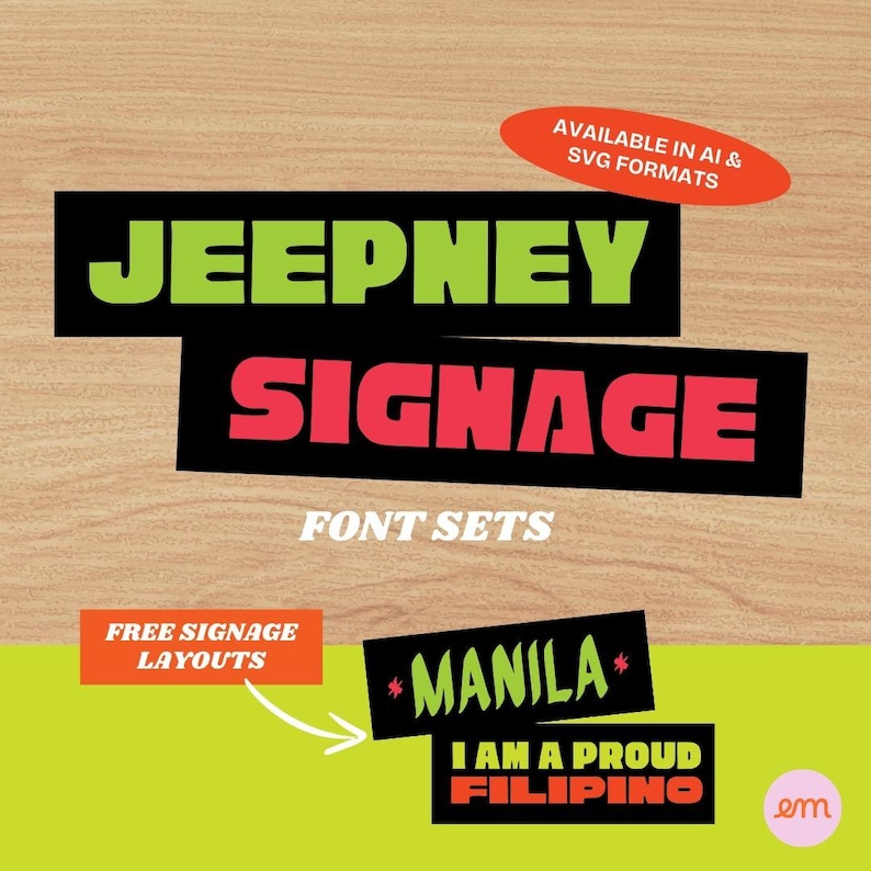 Jeepney Signage Letters AI and SVG Set – Copy Paste Filipino-inspired ...