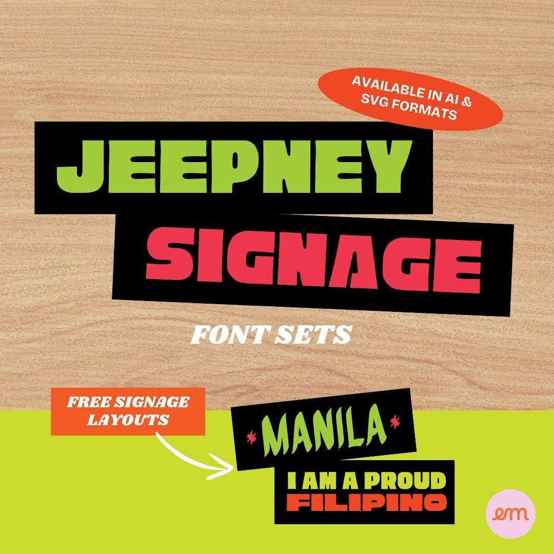 Jeepney Signage Letters AI and SVG Set – Copy Paste Filipino-inspired ...