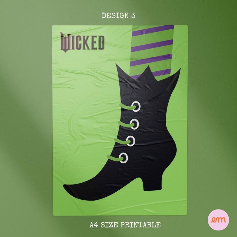 Wicked Movie Poster Set 3 - 5 Printable PDF Designs, Instant Download ...