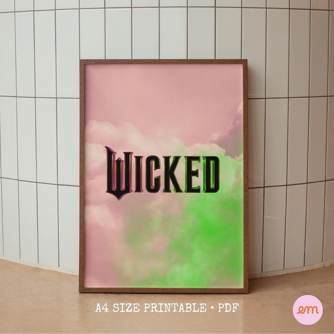 Wicked Movie Poster Set 3 - 5 Printable PDF Designs, Instant Download ...
