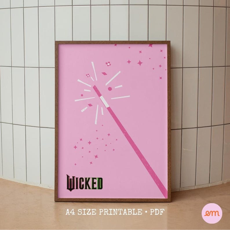 Wicked Movie Poster Set 3 - 5 Printable PDF Designs, Instant Download ...