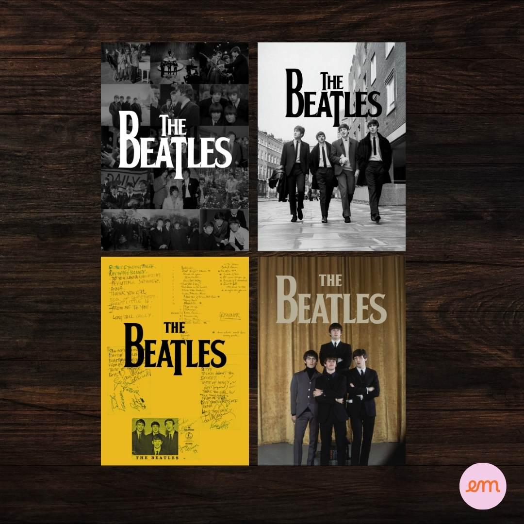 The Beatles Poster Set – 4 Printable PDF Designs, Instant Download Wall ...