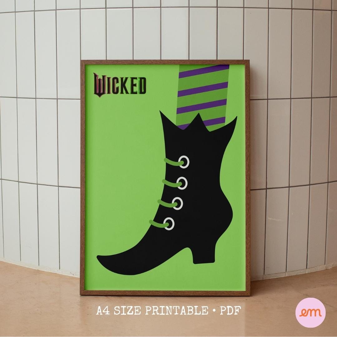 Wicked Movie Poster Set 3 - 5 Printable PDF Designs, Instant Download ...