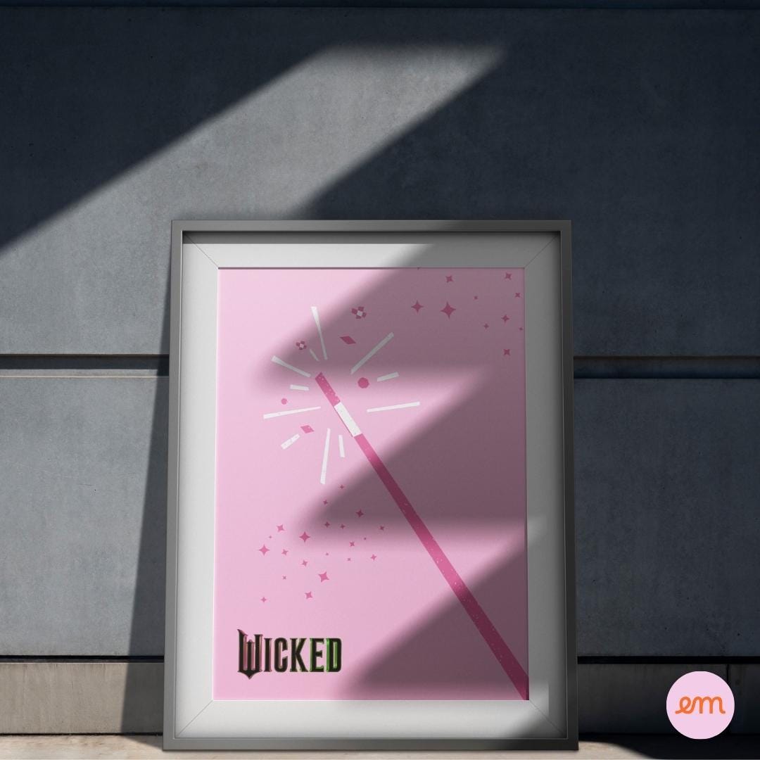 Wicked Movie Poster Set 3 - 5 Printable PDF Designs, Instant Download ...