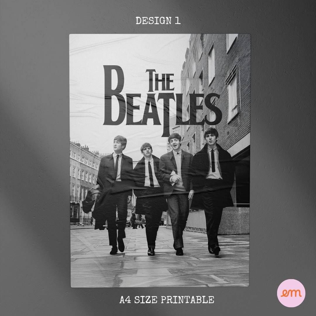The Beatles Poster Set – 4 Printable PDF Designs, Instant Download Wall ...