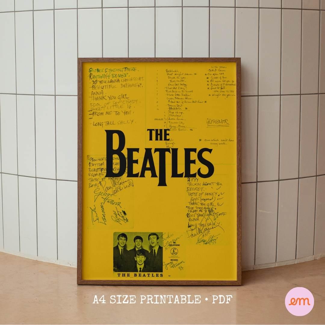 The Beatles Poster Set – 4 Printable PDF Designs, Instant Download Wall ...