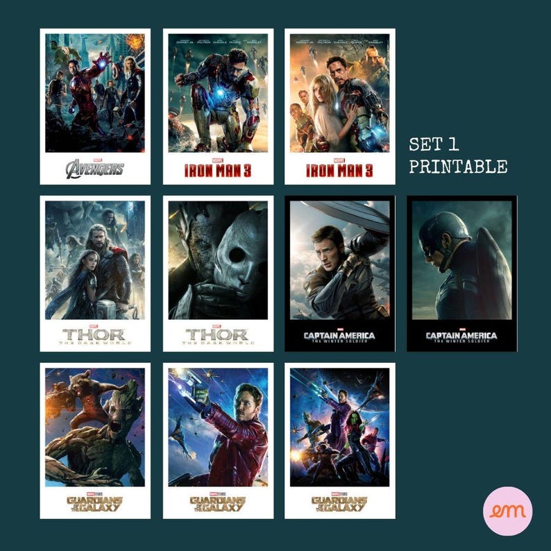 Marvel A4 Printable Poster Set 2 | Superhero Wall Art | Digital ...