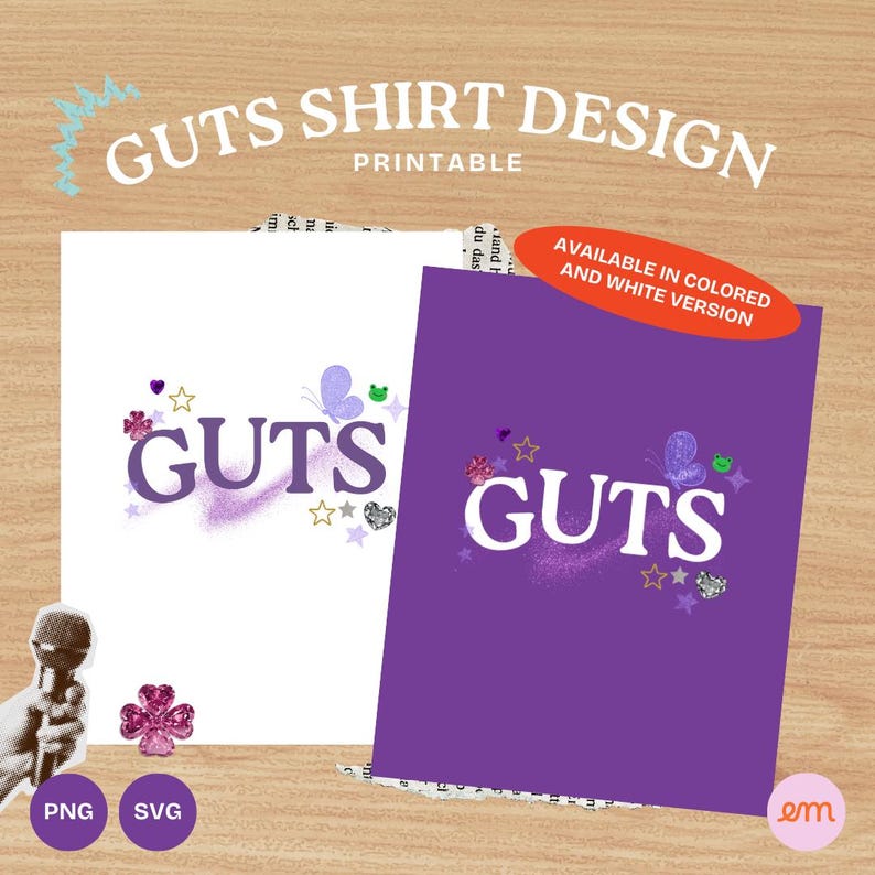 Olivia Rodrigo GUTS Album Shirt Design: PNG SVG (digital Download) - Etsy