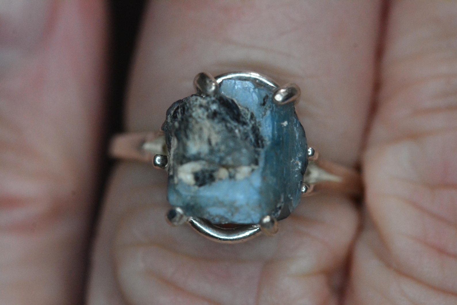 Raw Alexandrite Ring: 5.81 Carat Color Change Sterling Silver, June ...