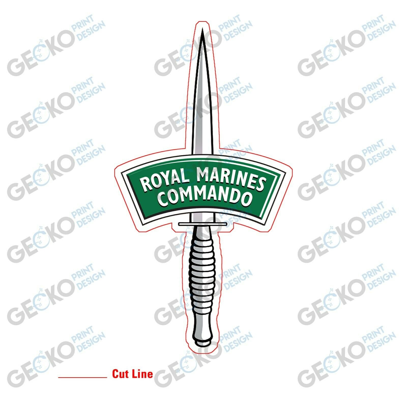 Royal Marines Commando Dagger Sticker Royal Navy British 143mm X 74mm ...