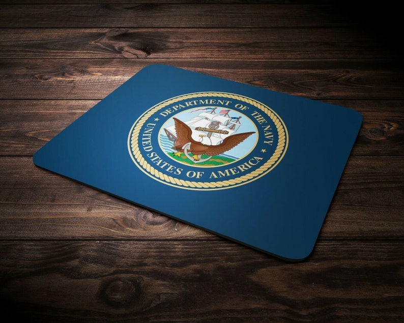 United States Navy Crest Mousemat - Usa - Us Usn Mouse Pad Mat - Etsy