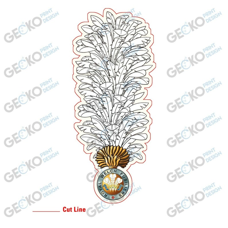 Royal Welch Fusiliers Hackle Sticker - British Army - Wales Welsh - Etsy