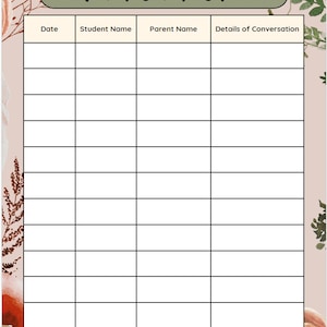Floral Teacher Gradebook-digital and Editable Download - Etsy