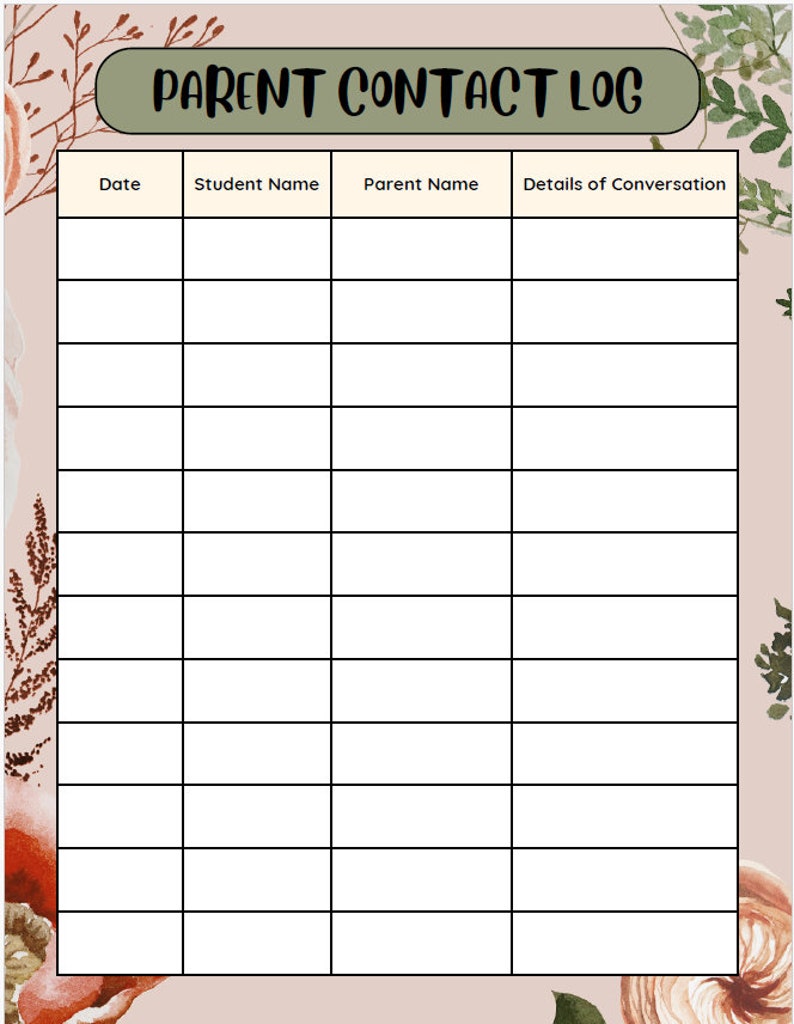 Floral Teacher Gradebook-digital and Editable Download - Etsy